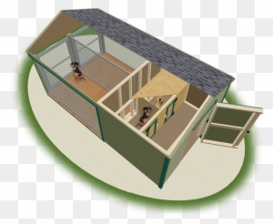 Large Double Animal Kennel Inside - Dog Kennel Shed Combo - Free ...