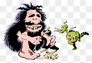 Caveman Preparing Fire Royalty Free Vector Clip Art - Homme De Cro ...