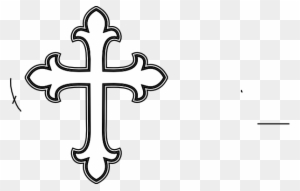 Simple Black Cross Clip Art Budded Cross Black Silhouette. Latin Holy