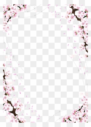 Cherry Blossom Tree Clip Art - Cherry Blossoms Border Design - Free ...