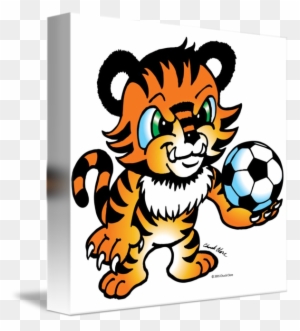 Tiger Soccer Ball By Chuck Clore Rh M Imagekind Com - Tiger With Soccer ...