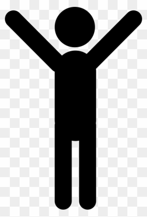 Man Standing With Arms Up Vector - Stick Figure Hands Up - Free ...