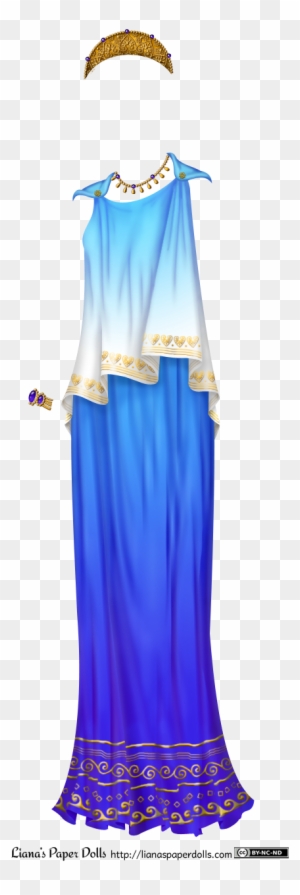 A Blue Peplos, Which Is A Sleeveless Draped Garment - Ancient Greece ...