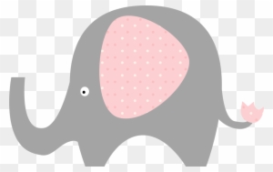 Gray And Pink Elephant Clipart