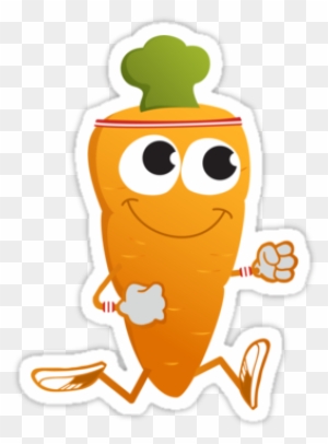 Cute Running Carrot By Eggtooth - Running Carrot Sticker - Free ...