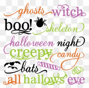 Halloween Words Set Svg Scrapbook Title Spiderweb Svg - Halloween Words ...