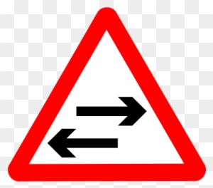 Two-way Traffic Ahead - Two Way Street Sign - Free Transparent PNG ...