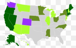 Map Of Us State Cannabis Laws - Legal Age Of Consent - Free Transparent ...