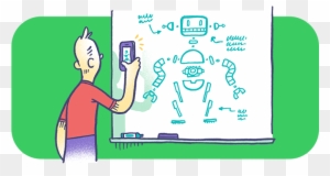 Snapping A Photo Of A Whiteboard Sketch - Cartoon - Free Transparent ...