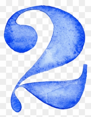 Watercolor Numbers - Number 2 Watercolour - Free Transparent PNG ...