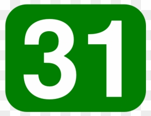 White Green Rounded Rectangle Clip Art White Green - Green Number 31 ...