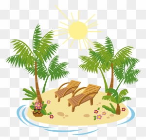 Tropical Islands Resort Cartoon Clip Art - Coconut Tree Cartoon Vector ...