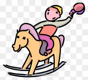 Boy Riding His Rocking Horse Royalty Free Vector Clip - Clip Art - Free ...