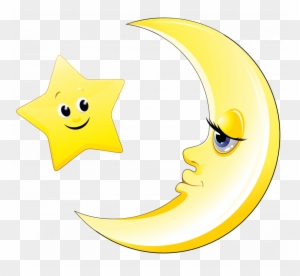Cute Moon With Clouds And Stars, $0 - Cute Moon Clipart - Free ...