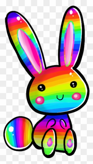 Rainbow Bunny By Glorious - Rainbow Bunnies - Free Transparent PNG ...
