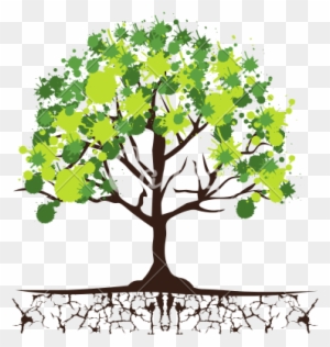 Eco Green Trees Icon - Tree With Roots And Leaves - Free Transparent ...