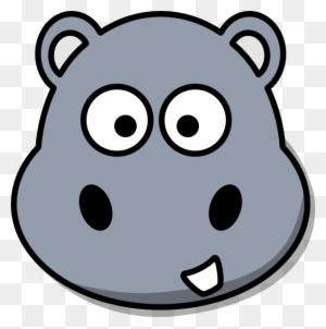 Hippo Head Clip Art At Clker - Cartoon Hippo - Free Transparent PNG ...