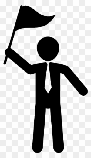 Big Image - Man Holding Flag Silhouette - Free Transparent PNG Clipart ...