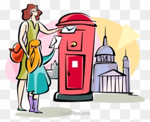 English Woman Dropping Off Her Mail Royalty Free Vector - Illustration ...