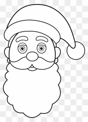 Line Art Of Santa Claus Face - Santa Claus Line Drawing - Free ...
