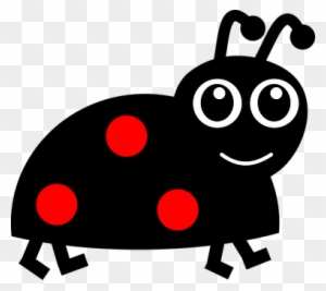 Ladybug, Smile, Black, Inverted, Cartoon - Ladybug Cartoon - Free ...