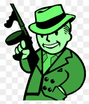 Vault Boy With Tommy Gun - Free Transparent PNG Clipart Images Download