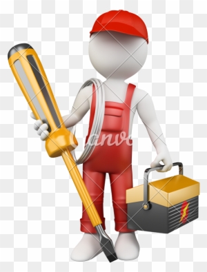 3d White People Electrician - 3d Man Electrician - Free Transparent PNG ...