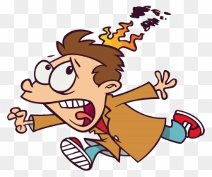 Cartoon Running With Hair On Fire Clipart - Running Around With Your ...