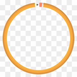 Round Pencil Frame - Orange Circle Border Png - Free Transparent PNG ...