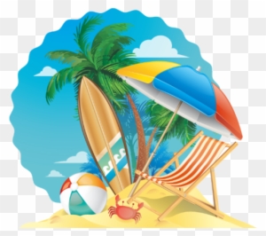 Summer Beach Scene Window Cling - Beach - Free Transparent PNG Clipart ...