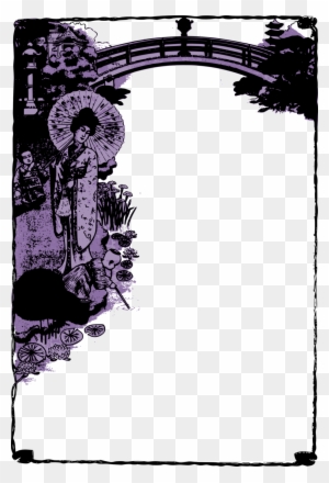 Japan Frame - Purple - Japanese Photo Frame Png - Free Transparent PNG ...