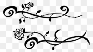 Vine Clipart Black Rose - Floral Border Clip Art - Free Transparent PNG ...