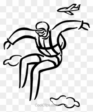 Skydiver Royalty Free Vector Clip Art Illustration - Line Art - Free ...