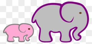 Mom And Baby Elephant Clip Art - Elephant With Baby Clipart - Free ...