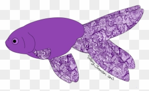 Purple Floral Shukin Goldfish By Aligerouswayfarer - Coral Reef Fish ...