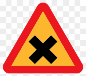 Sign, Road, Road Sign, Traffic - Yellow Triangle With X - Free ...