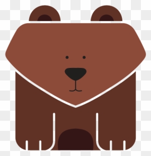 Cute Brown Square Bear - Square Animals - Free Transparent PNG Clipart ...