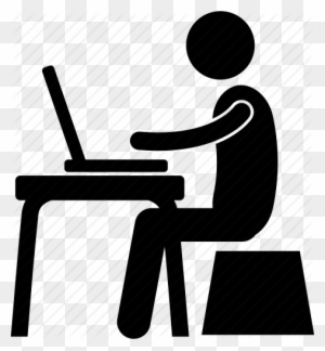 Man Computer Clipart Work Working Office Workplace - Work Desk Icon ...