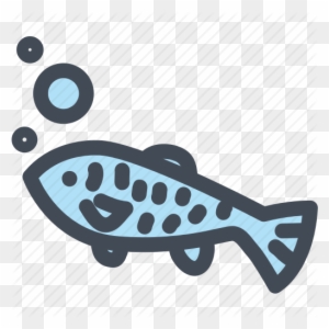 Vector Blue Circle Icon With Symbol Of Fish Meat Royalty - Food - Free ...