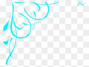 Turquoise Swirl Border Clip Art Ornament Flora | Crafty Wizard