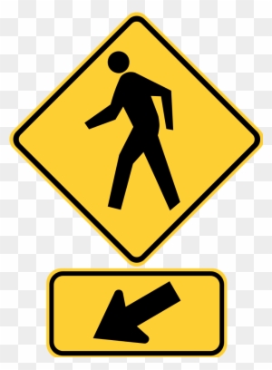 Mutcd Sign Assembly - Pedestrian Crossing Ahead Sign - Free Transparent ...