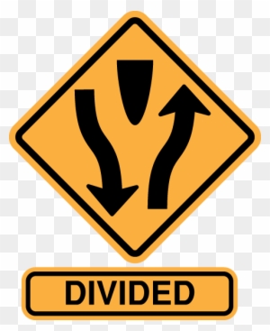Divided Highway Begins Sign - Free Transparent PNG Clipart Images Download