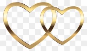 Transparent Two Gold Hearts Png Clip Art Image - Two Heart Transparent ...