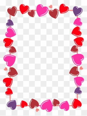Valentine's Day Page Borders Clip Art For Kids - Heart Border For Paper ...