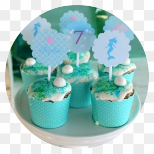 Mermaid Party Printables - Cupcake - Free Transparent PNG Clipart ...