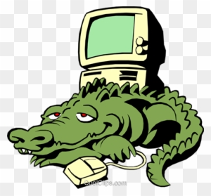 Crocodile On A Computer - Full Size PNG Clipart Images Download