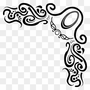 Corner Heart Swirl Clip Art - Turquoise Corner Border Design - Free ...