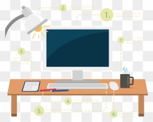 Computer Desk Graphic Design - Computer - Free Transparent PNG Clipart ...