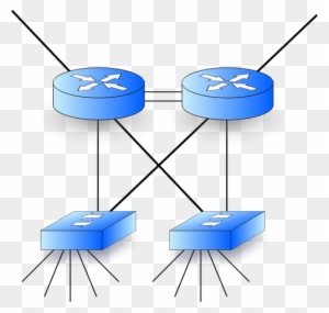 Vector Graphics Of Network Diagram With Two Routers - Routers And ...
