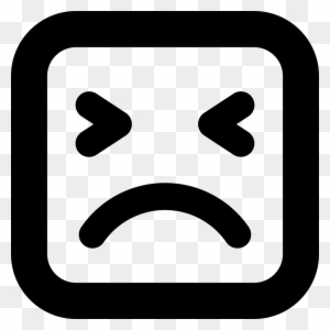 Angry Face Of Square Shape Outline Comments - Square Sad Face - Free ...